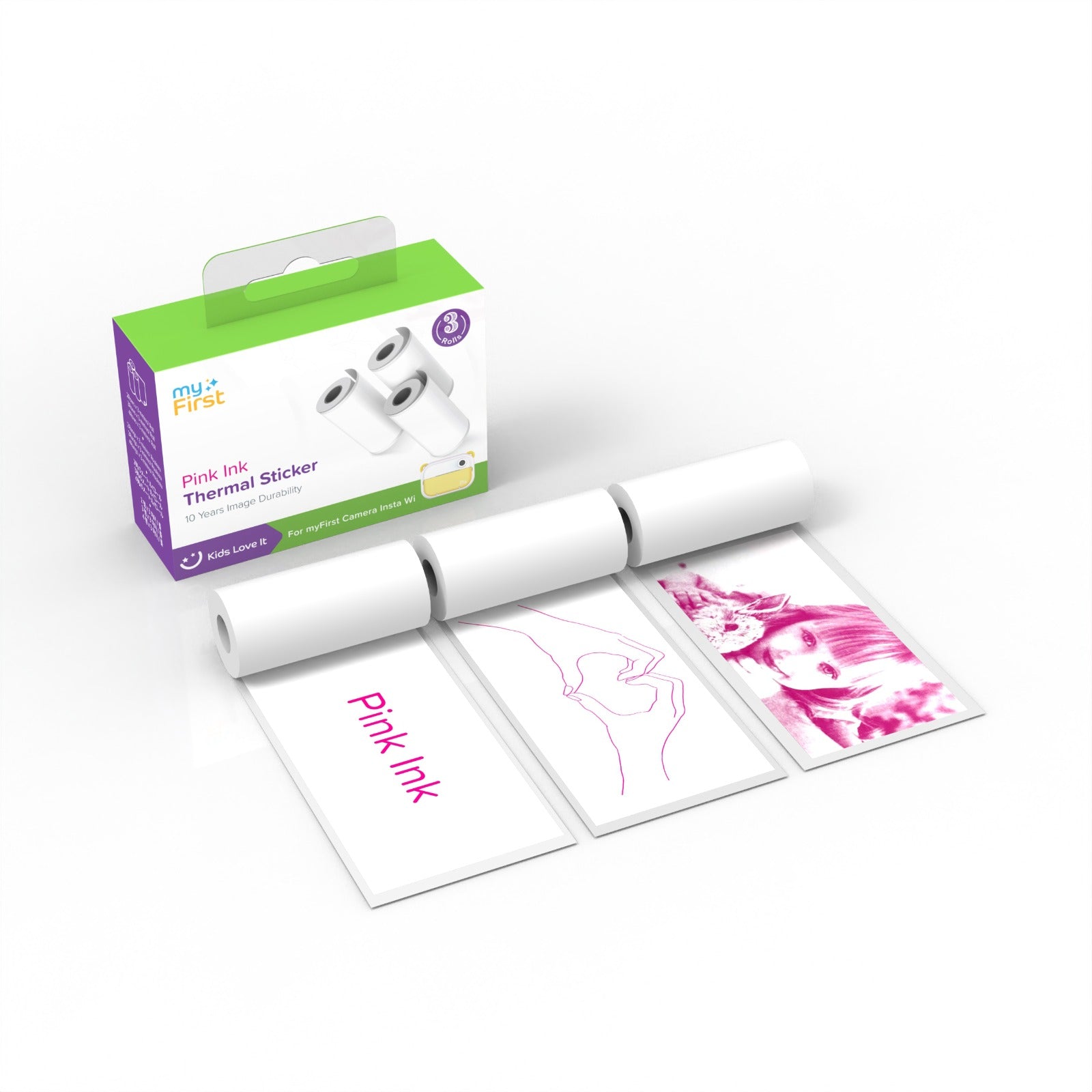 Thermal Sticker White with Pink Ink for myFirst Camera Insta 2/Insta W
